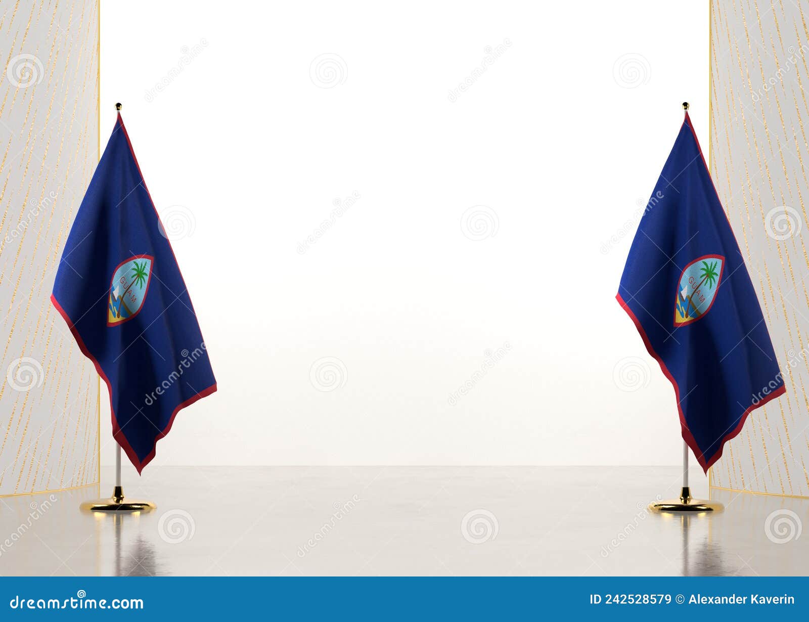 Horizontal Frame and Border with Guam Flag Stock Illustration ...