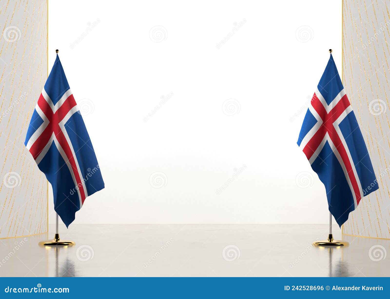 Horizontal Frame and Border with Iceland Flag Stock Illustration ...