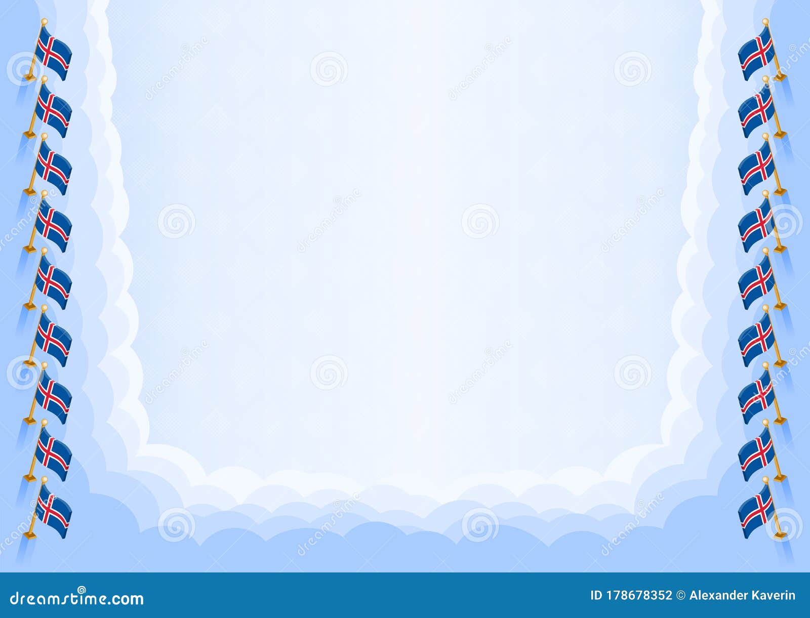 Horizontal Frame and Border with Iceland Flag Stock Vector ...