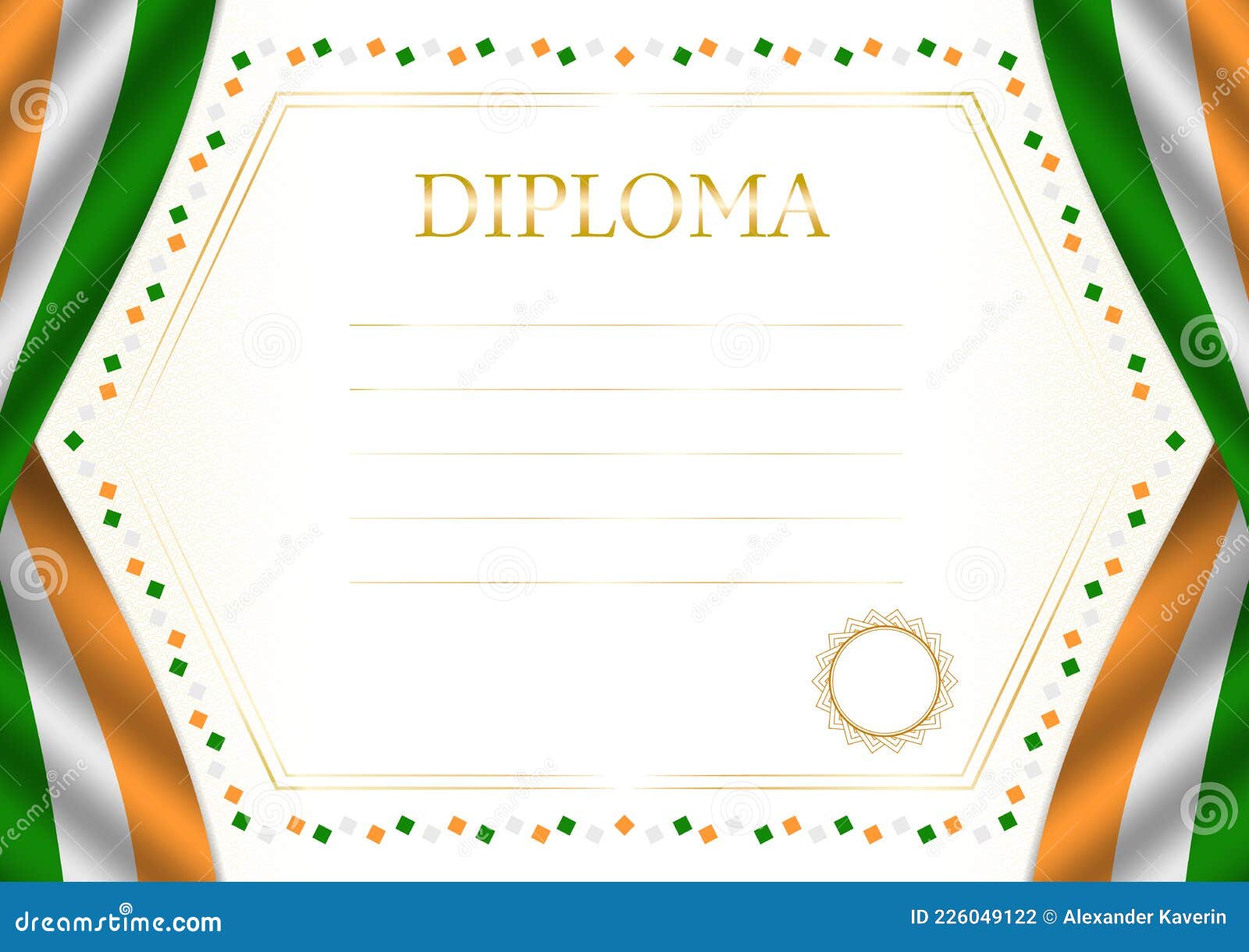 Horizontal Frame and Border with India Flag Stock Vector - Illustration ...