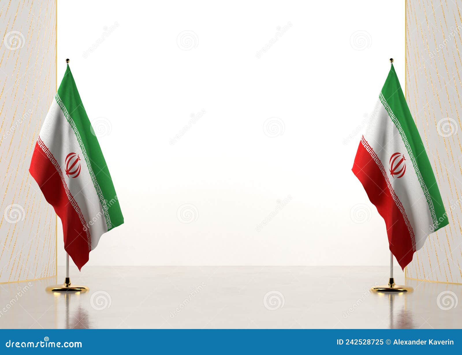 Horizontal Frame and Border with Iran Flag Stock Illustration ...