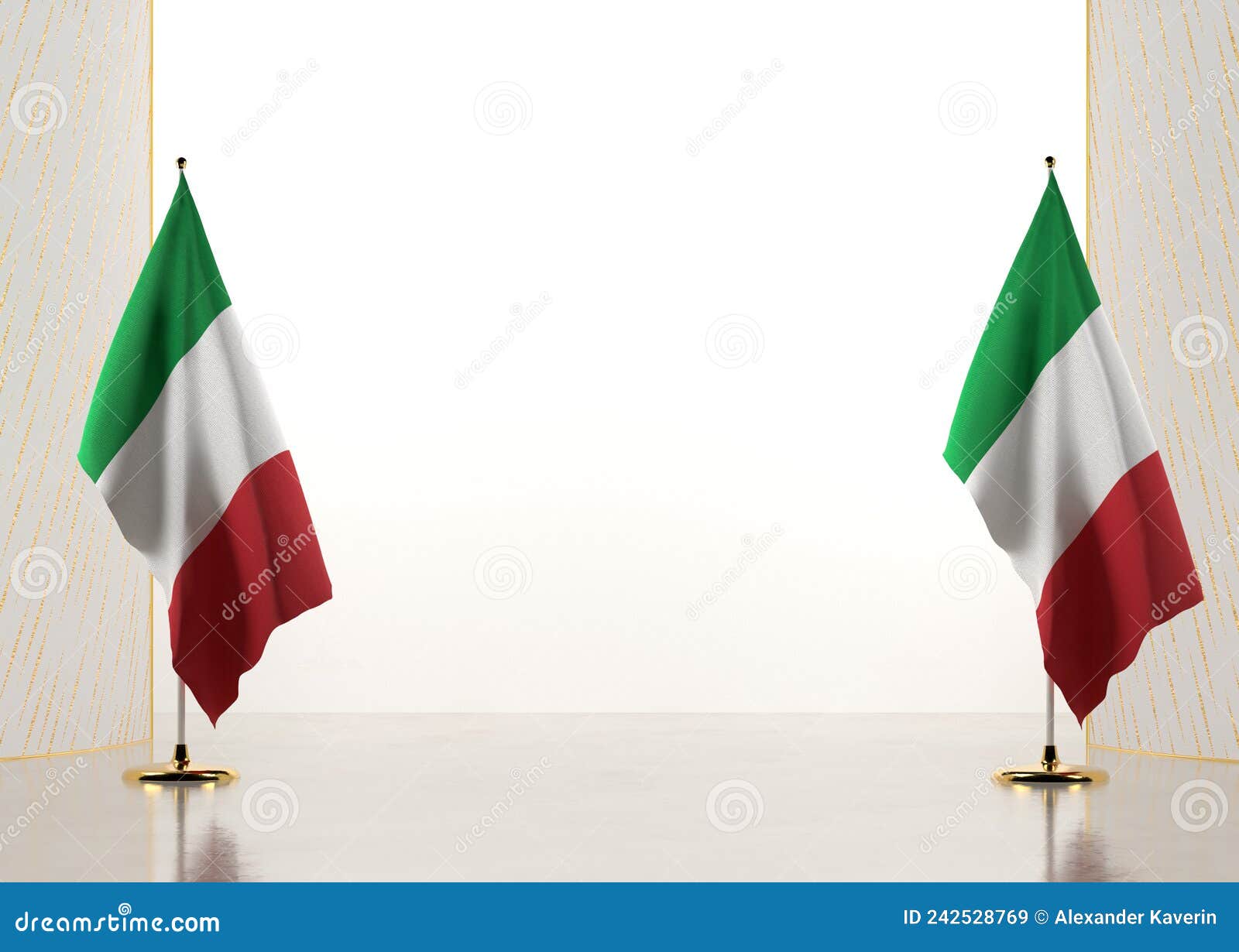 Horizontal Frame and Border with Italy Flag Stock Illustration ...