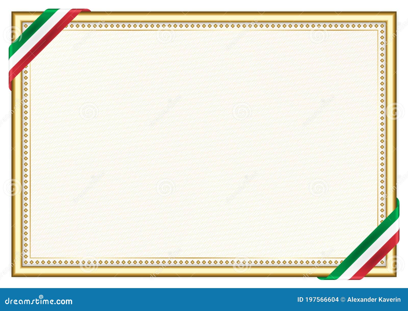 Horizontal Frame and Border with Italy Flag Stock Vector - Illustration ...