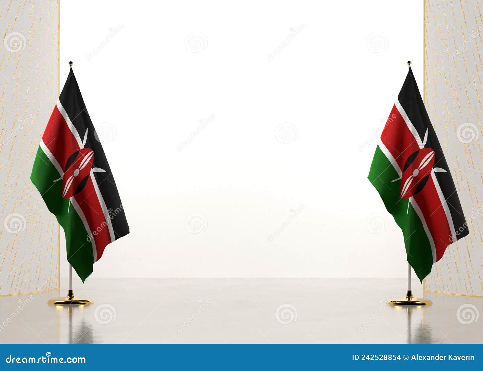 Horizontal Frame and Border with Kenya Flag Stock Illustration ...