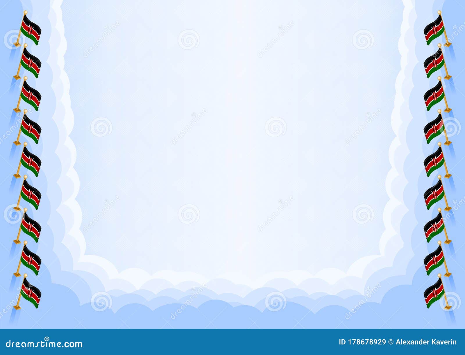 Horizontal Frame and Border with Kenya Flag Stock Vector - Illustration ...