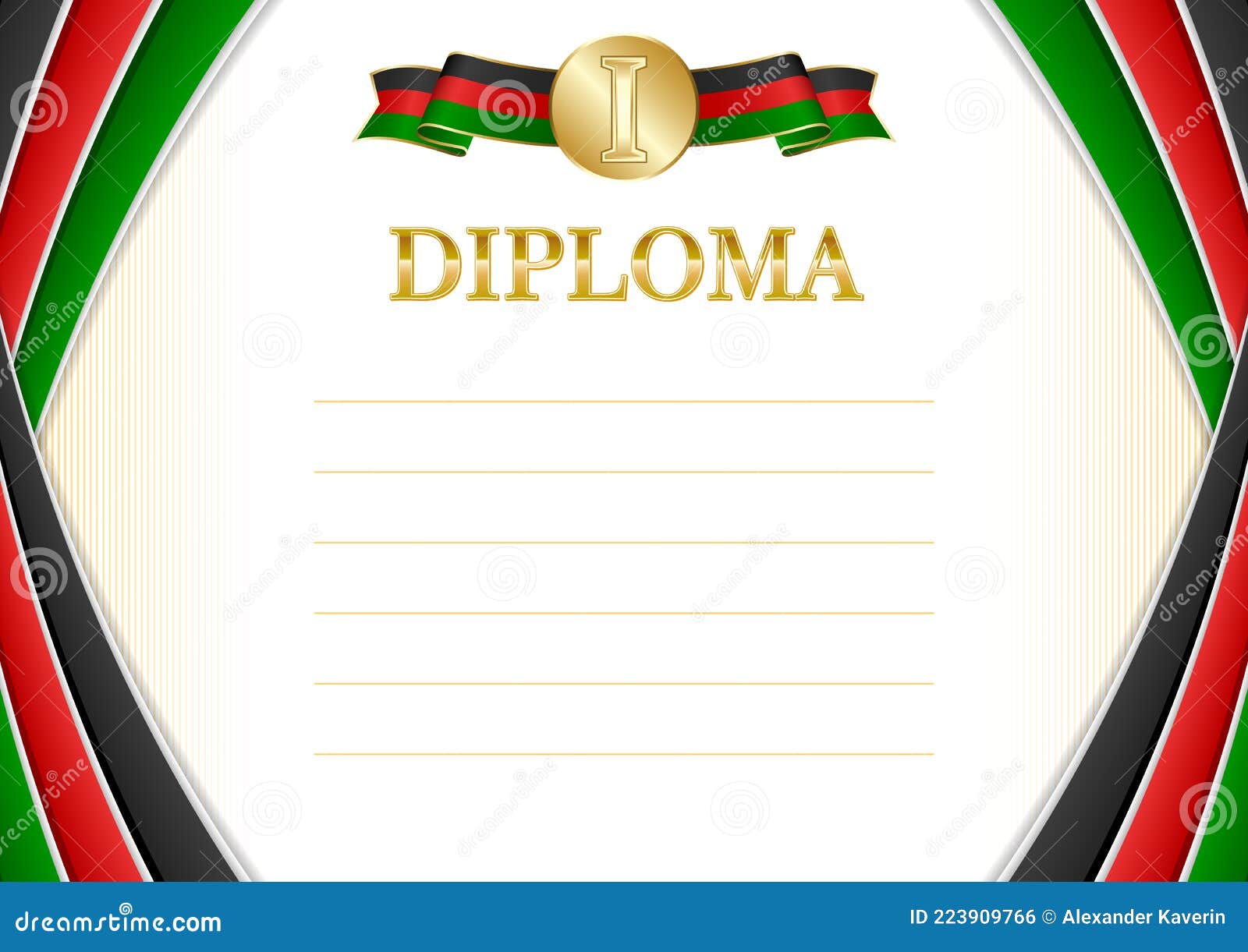Horizontal Frame and Border with Kenya Flag Stock Vector - Illustration ...