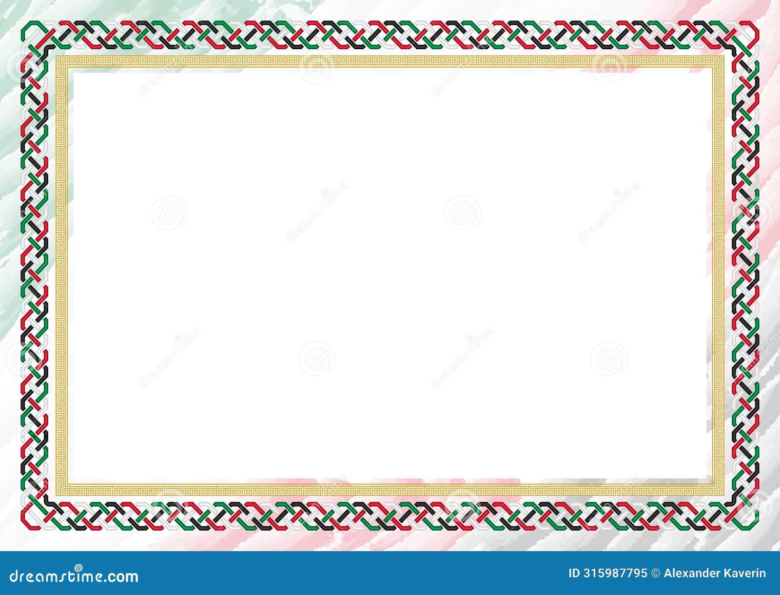 Horizontal Frame and Border with Kuwait Flag Stock Illustration ...