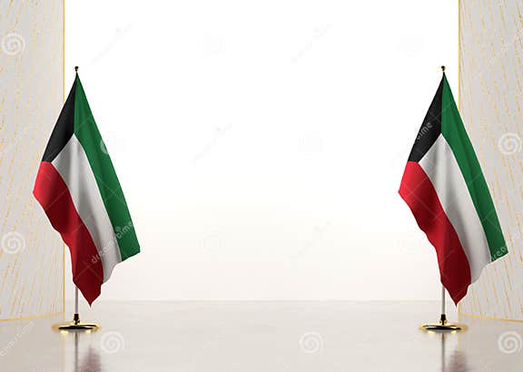 Horizontal Frame and Border with Kuwait Flag Stock Illustration ...