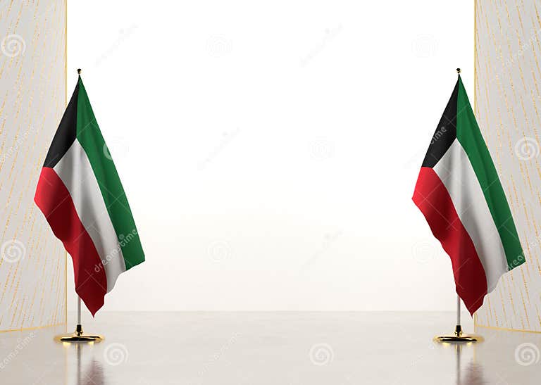 Horizontal Frame and Border with Kuwait Flag Stock Illustration ...