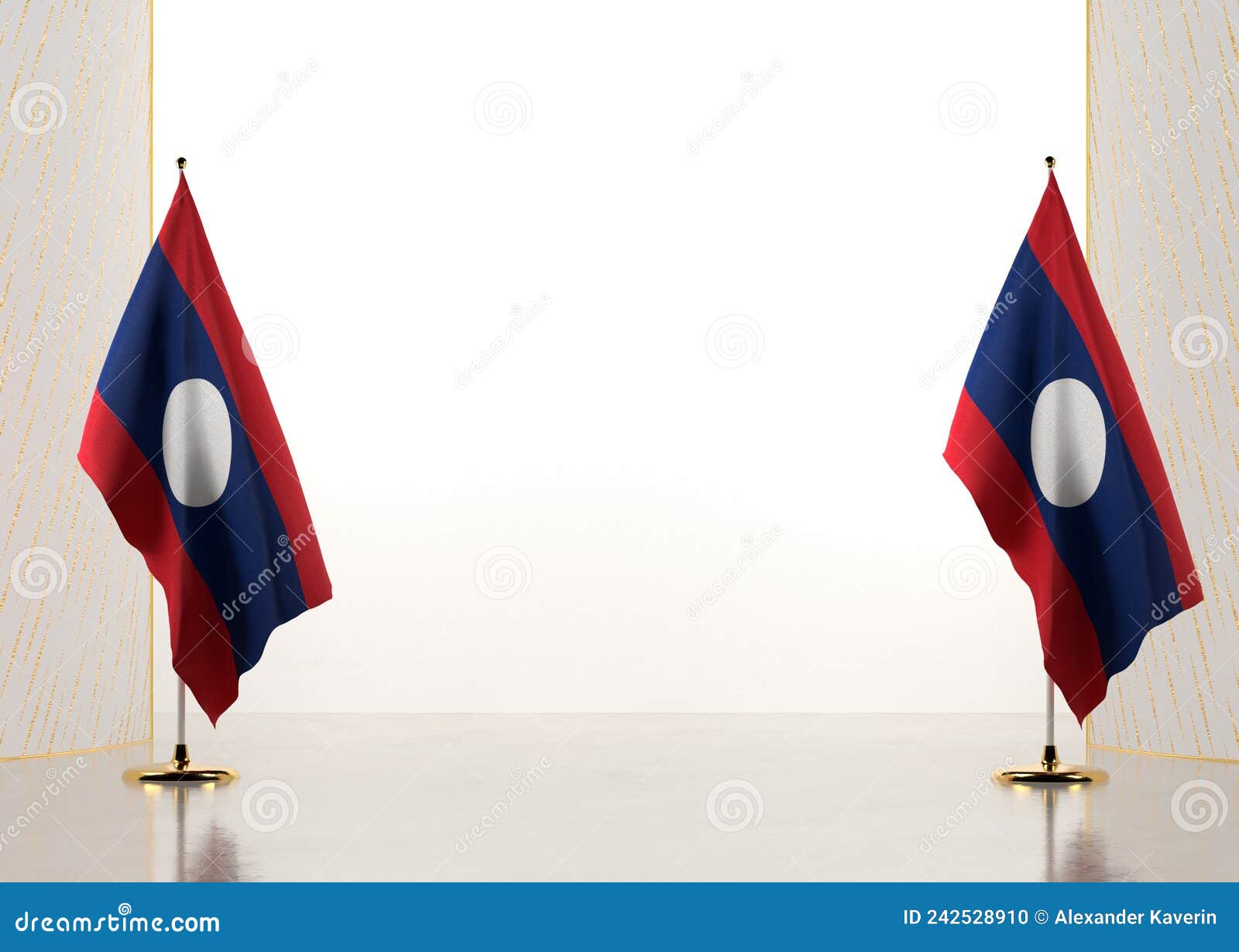 Horizontal Frame and Border with Laos Flag Stock Illustration ...