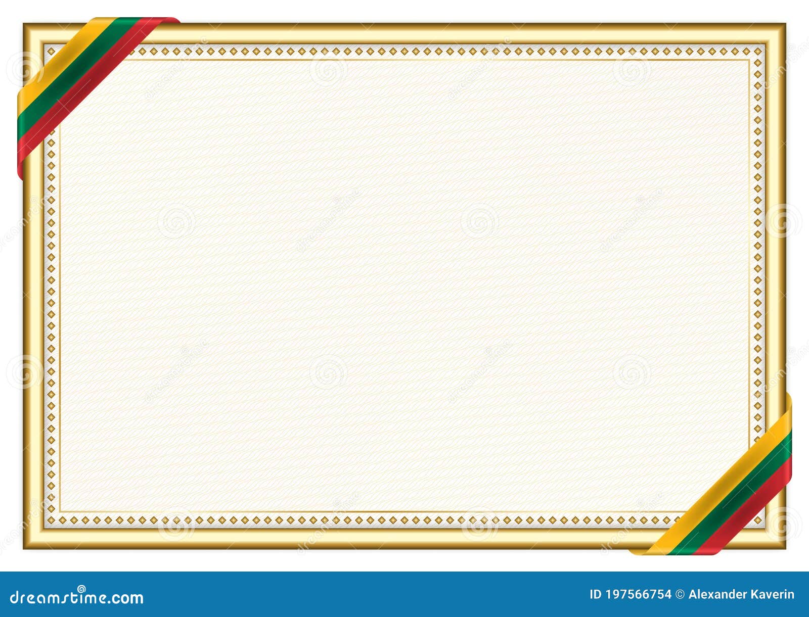 Horizontal Frame and Border with Lithuania Flag Stock Vector ...