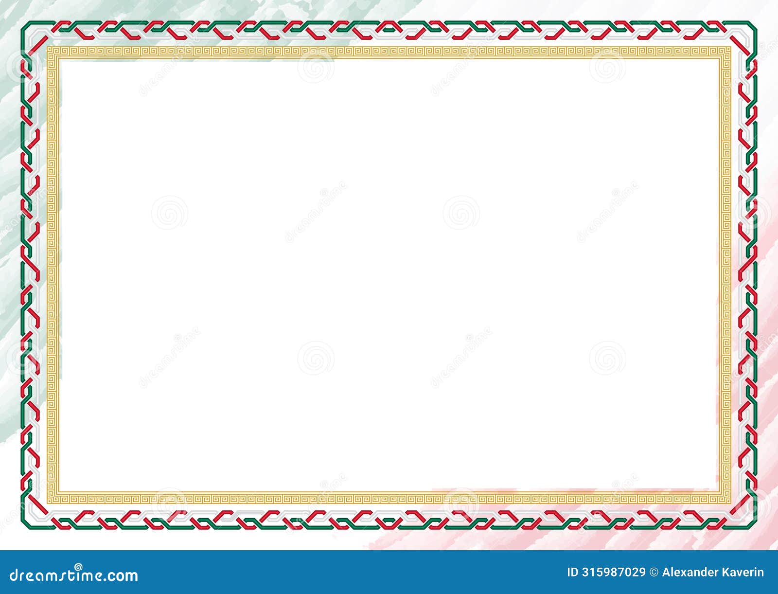 Horizontal Frame and Border with Mexico Flag Stock Illustration ...