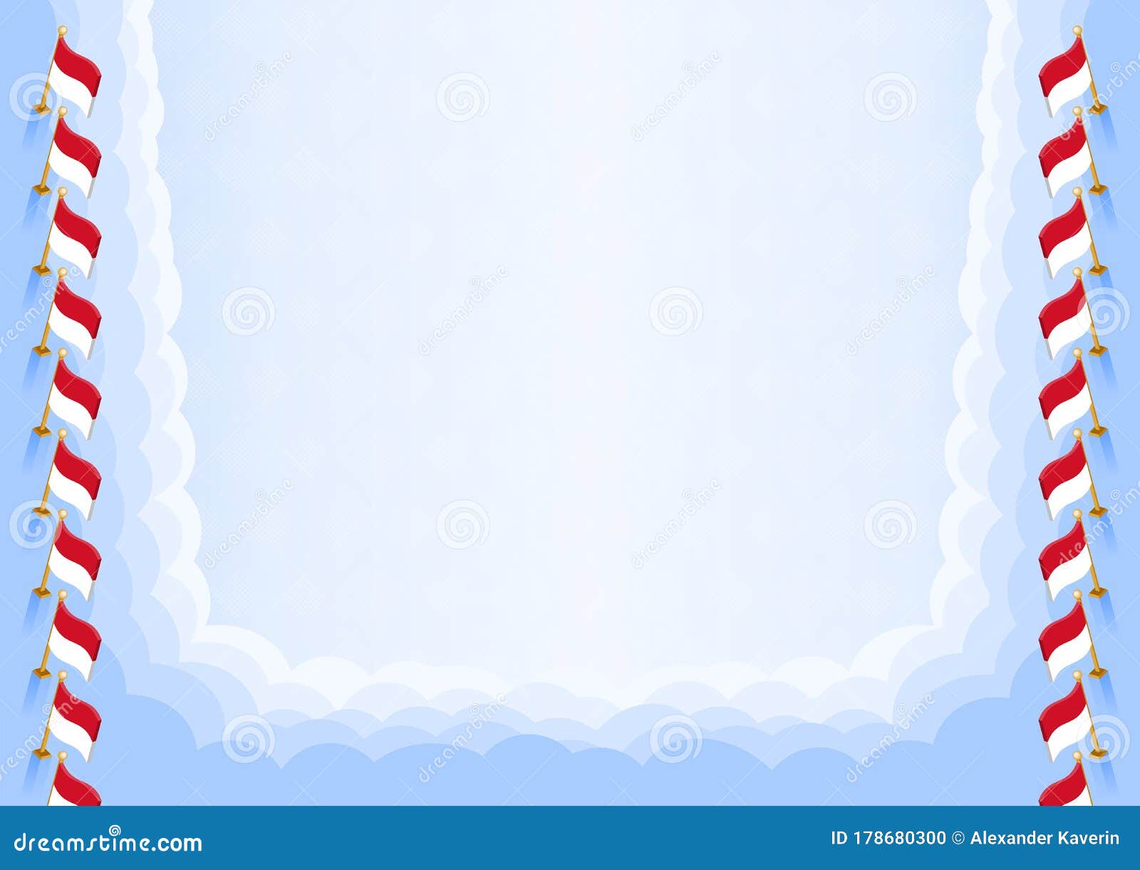 Horizontal Frame and Border with Monaco Flag Stock Vector ...