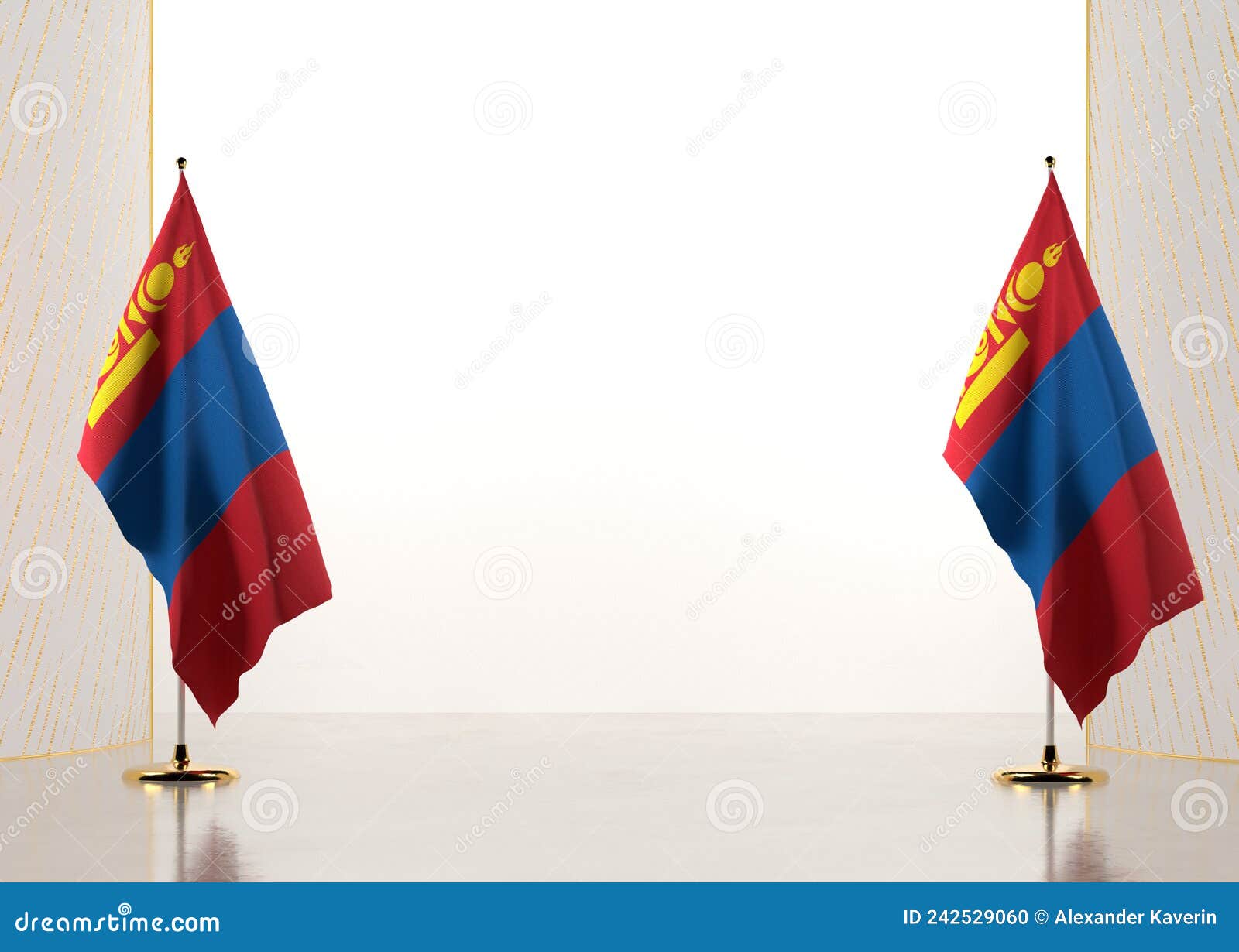 Horizontal Frame and Border with Mongolia Flag Stock Illustration ...