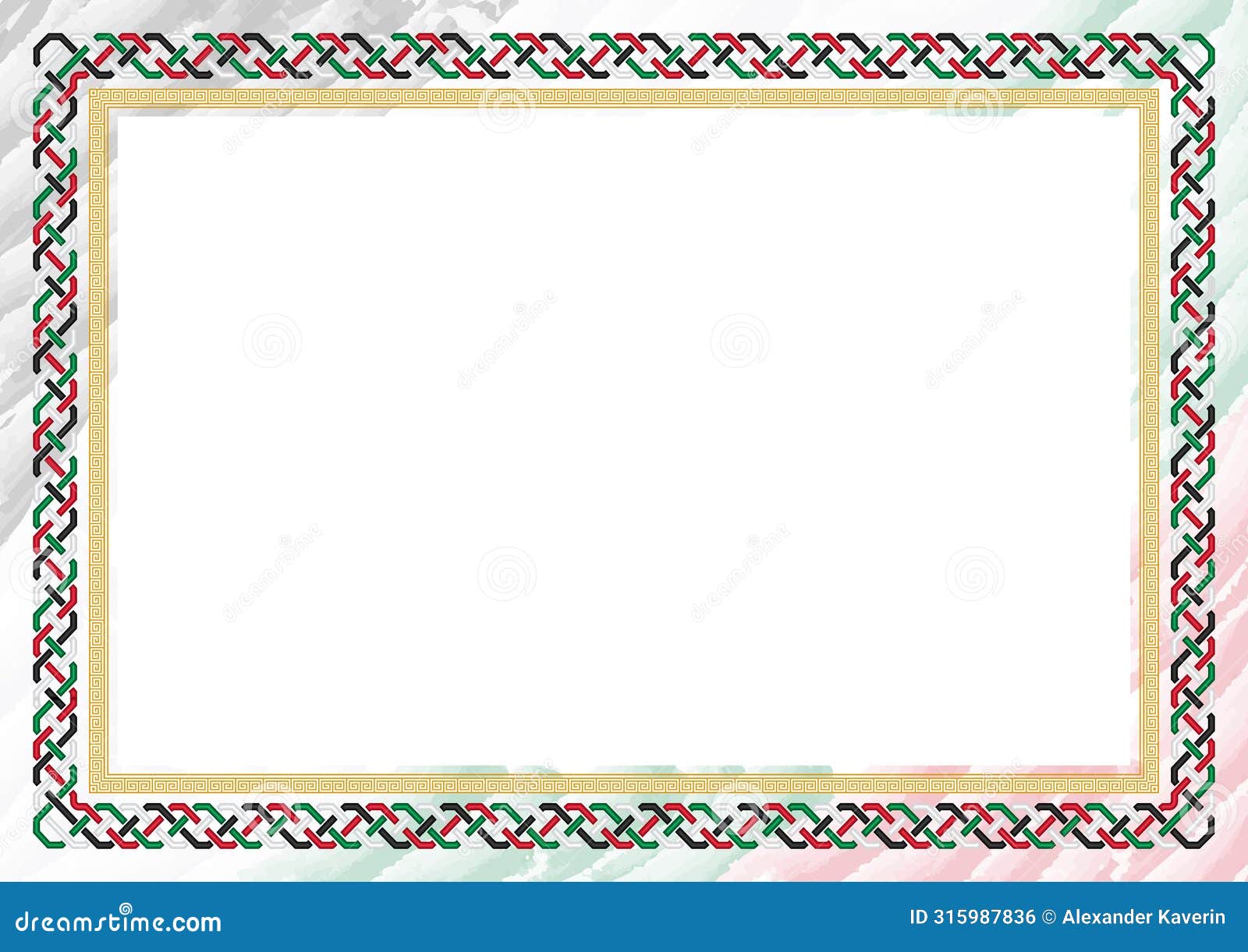 Horizontal Frame and Border with Palestine Flag Stock Illustration ...