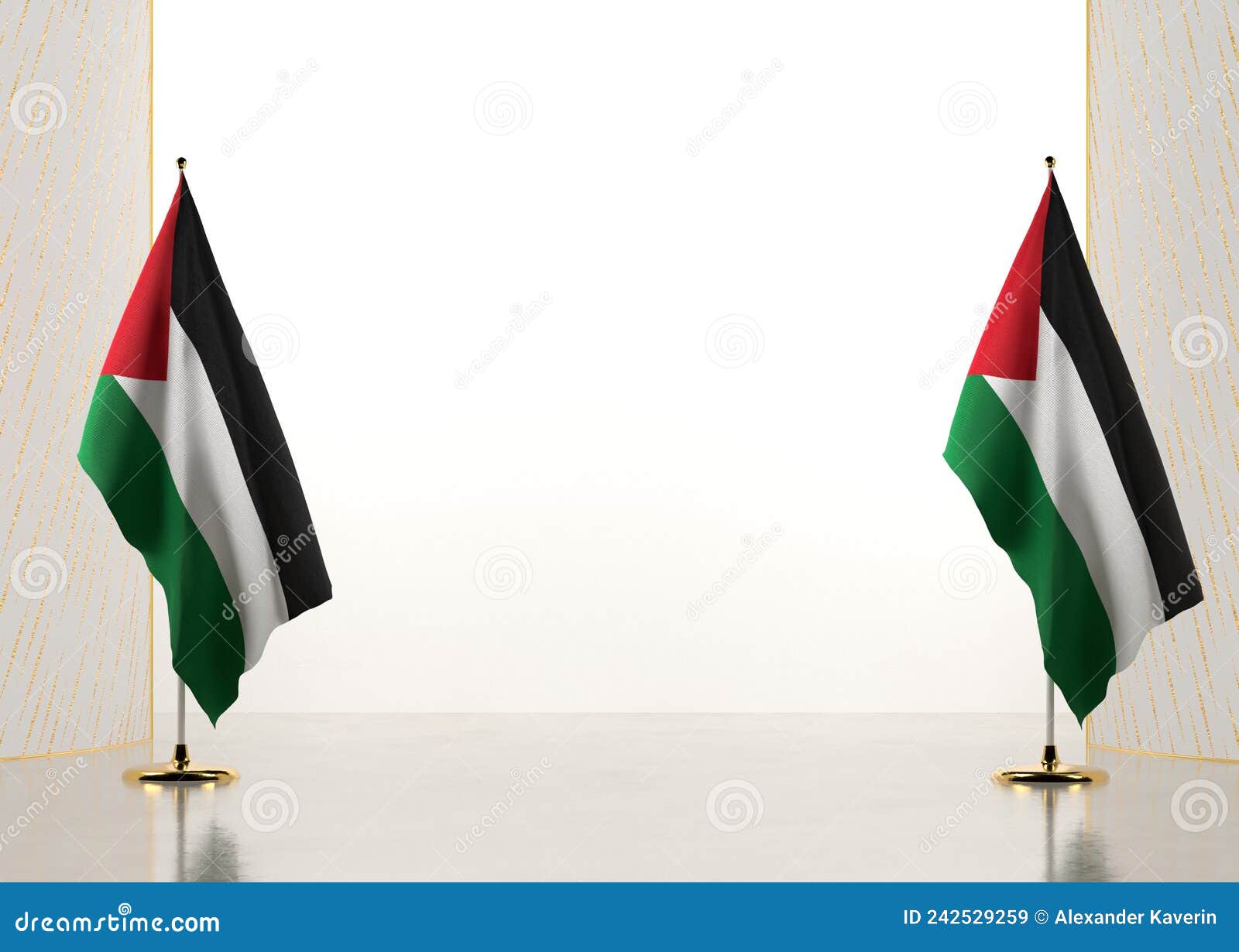 Horizontal Frame and Border with Palestine Flag Stock Illustration ...