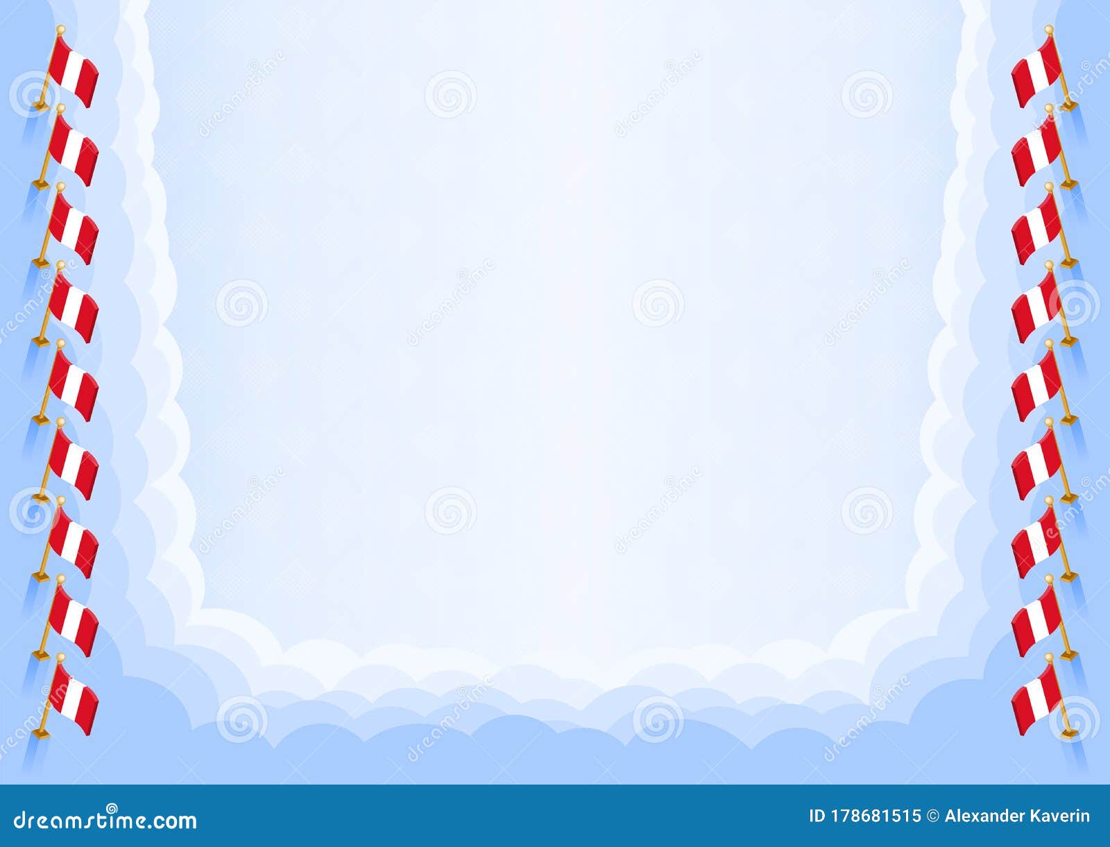 Horizontal Frame and Border with Peru Flag Stock Vector - Illustration ...