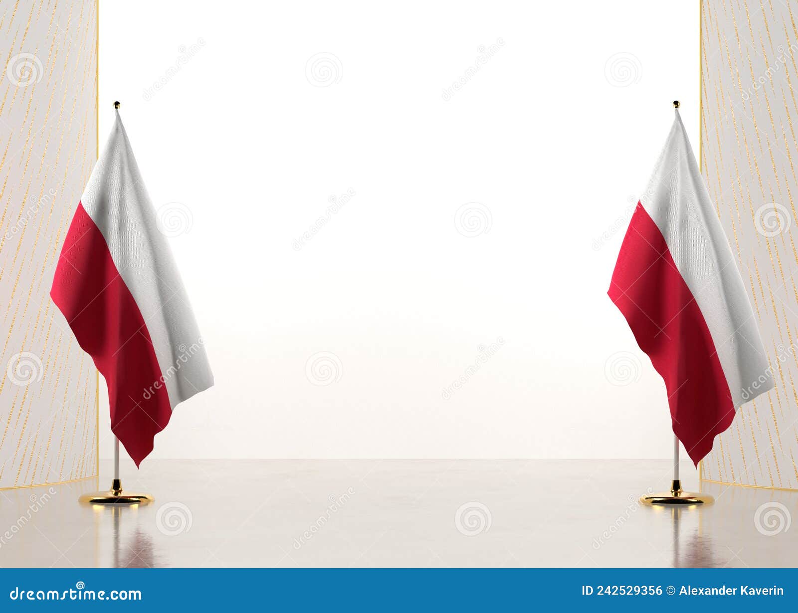 Horizontal Frame and Border with Poland Flag Stock Illustration ...