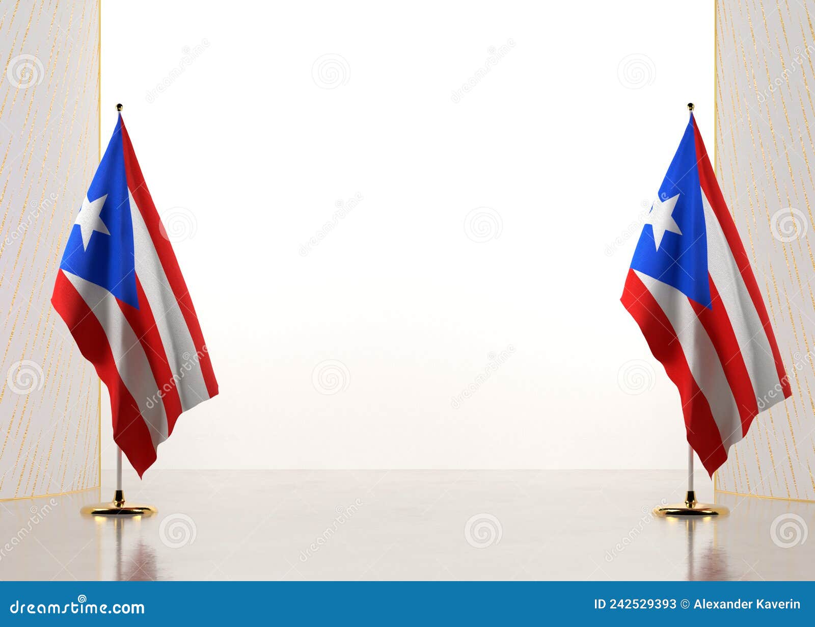 Horizontal Frame and Border with Puerto Rico Flag Stock Illustration ...