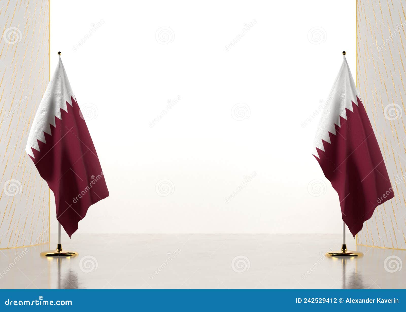 Horizontal Frame and Border with Qatar Flag Stock Illustration ...