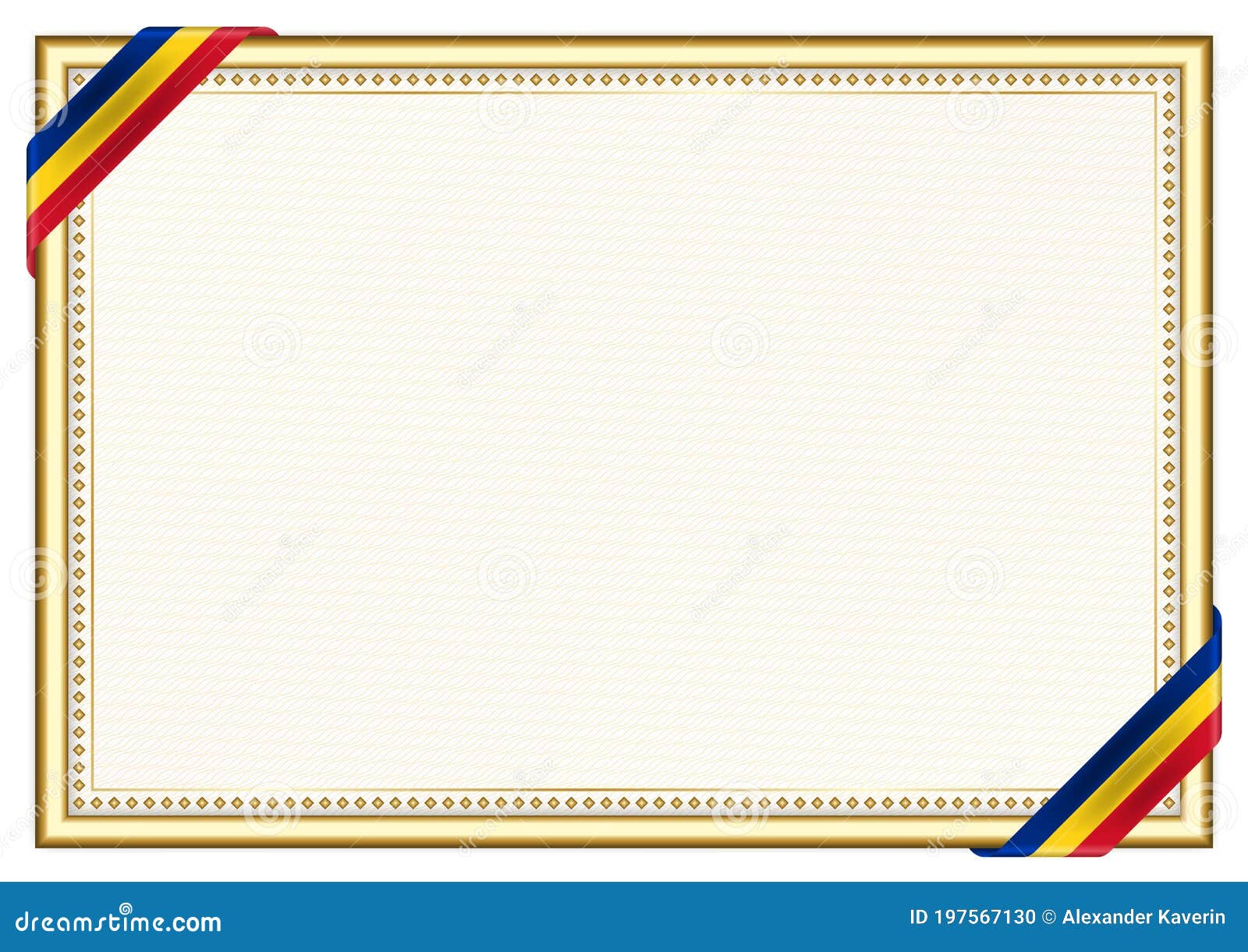 Horizontal Frame and Border with Romania Flag Stock Vector ...