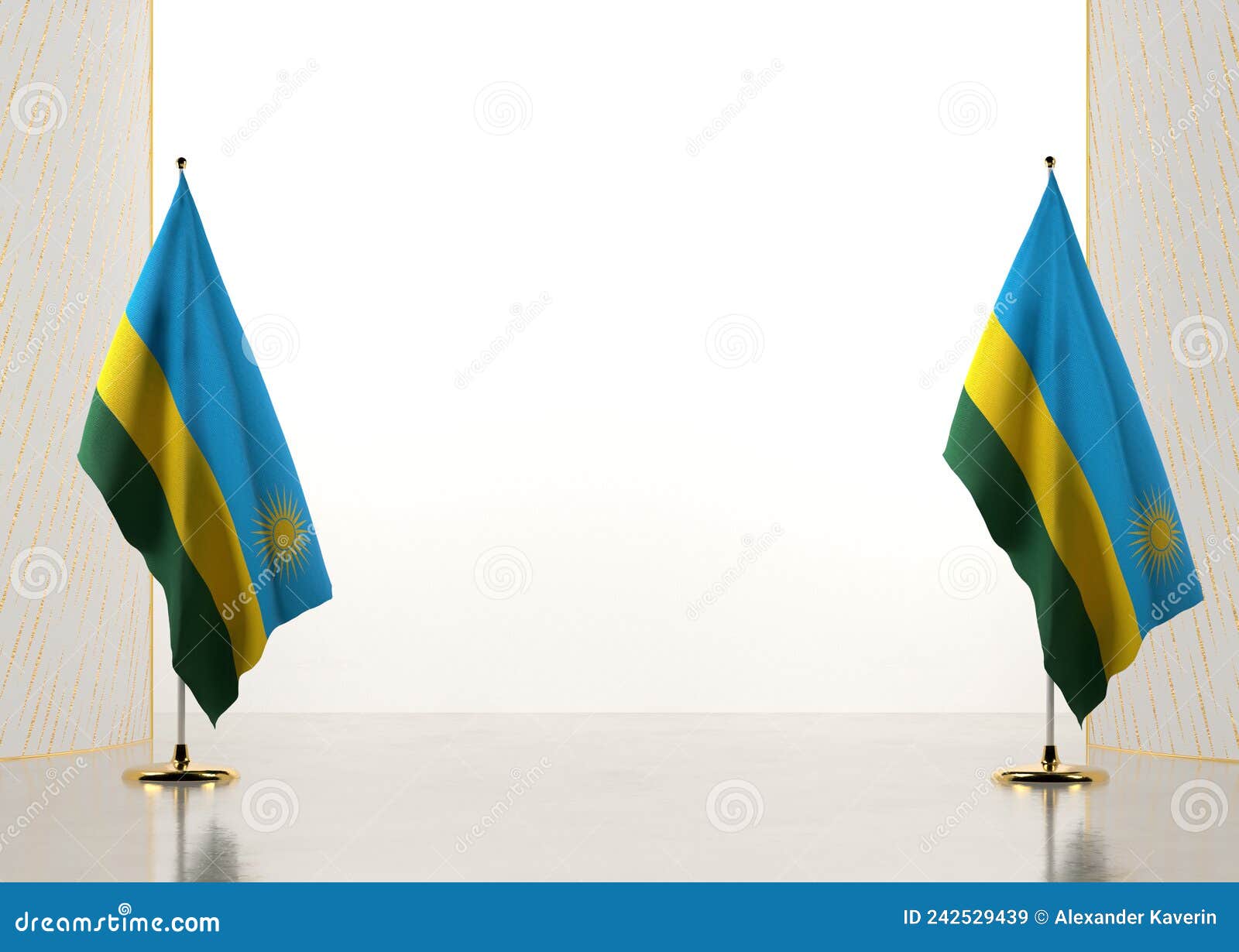 Horizontal Frame and Border with Rwanda Flag Stock Illustration ...