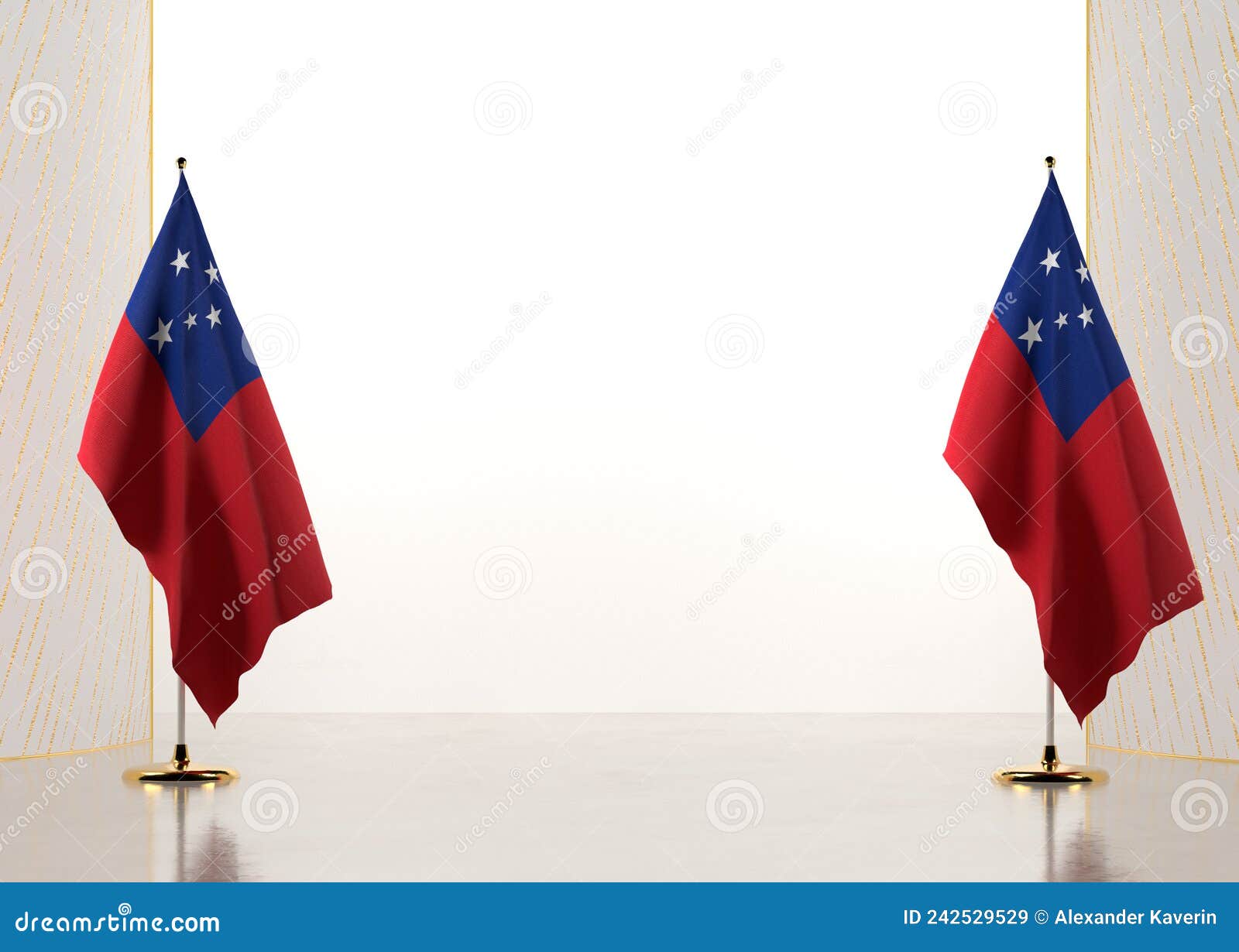 Horizontal Frame and Border with Samoa Flag Stock Illustration ...