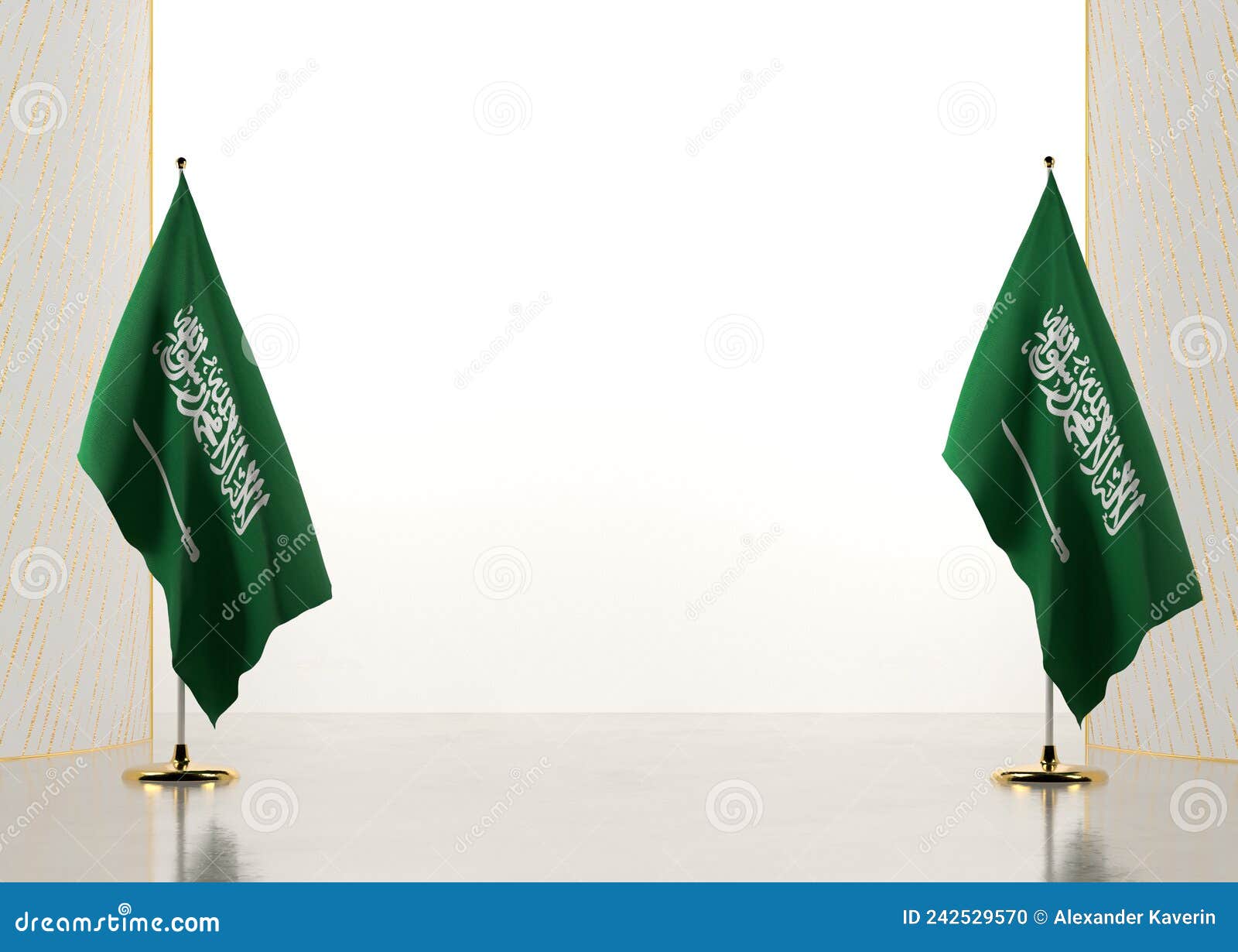 Horizontal Frame and Border with Saudi Arabia Flag Stock Illustration ...