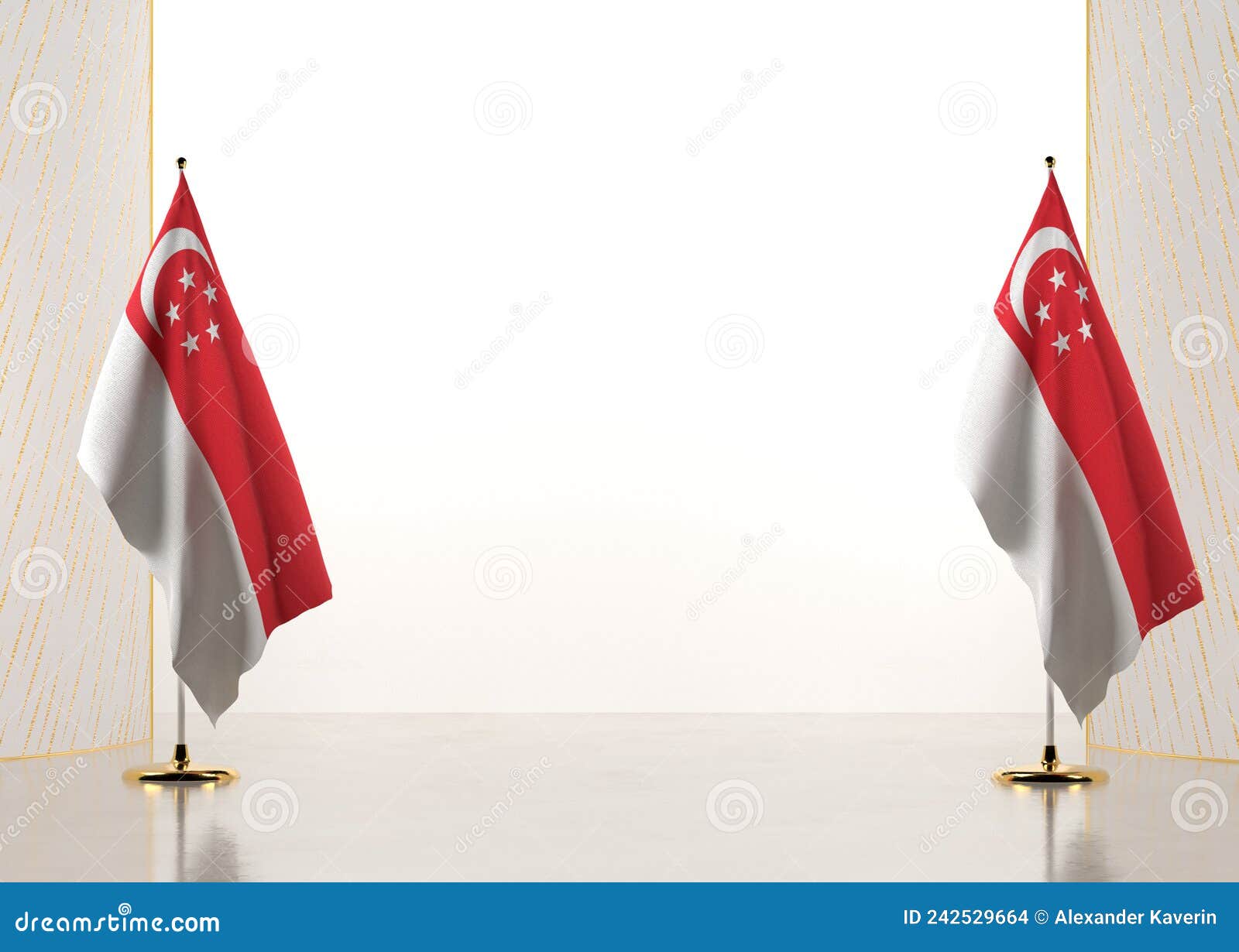 Horizontal Frame and Border with Singapore Flag Stock Illustration ...