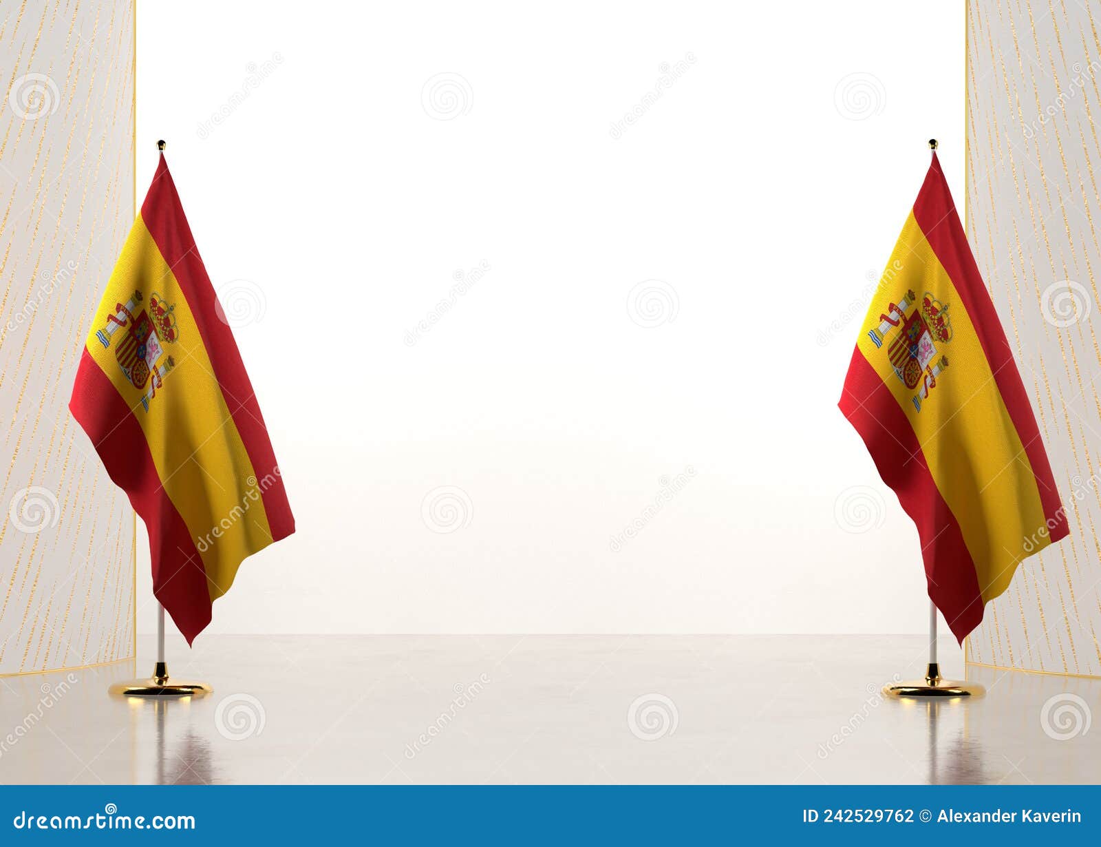 Horizontal Frame and Border with Spain Flag Stock Illustration ...