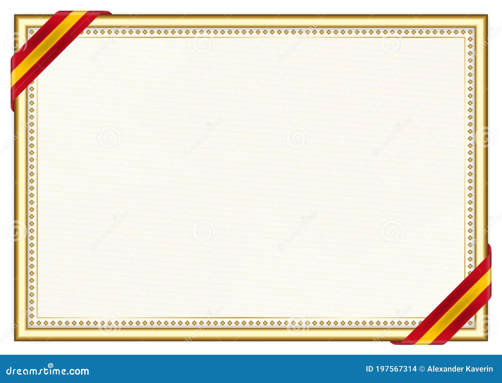 Horizontal Frame and Border with Spain Flag Stock Vector - Illustration ...
