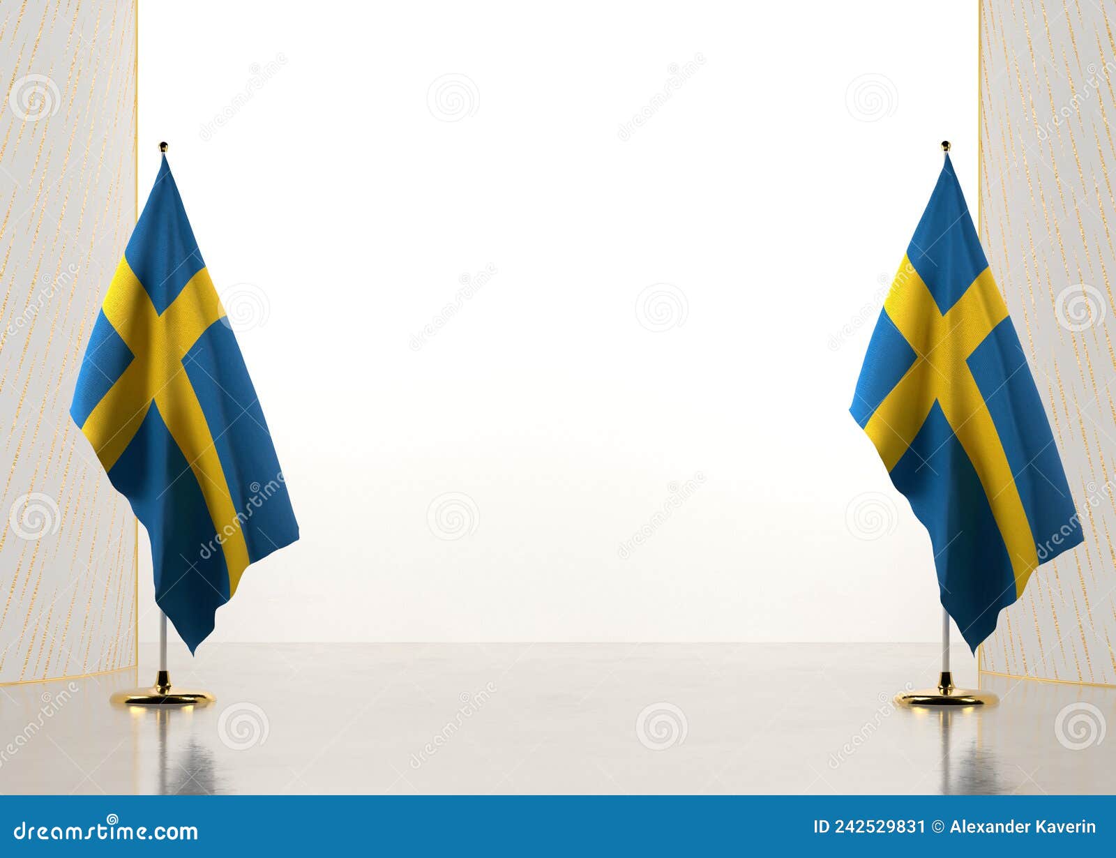 Horizontal Frame and Border with Sweden Flag Stock Illustration ...