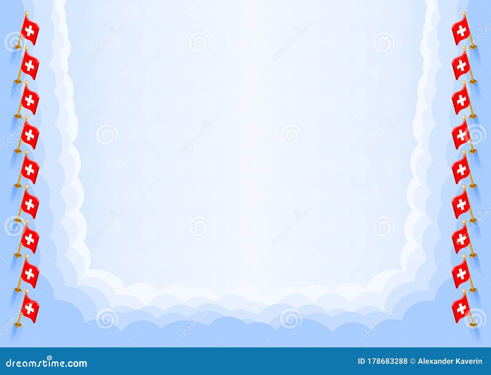 Horizontal Frame and Border with Switzerland Flag Stock Vector ...