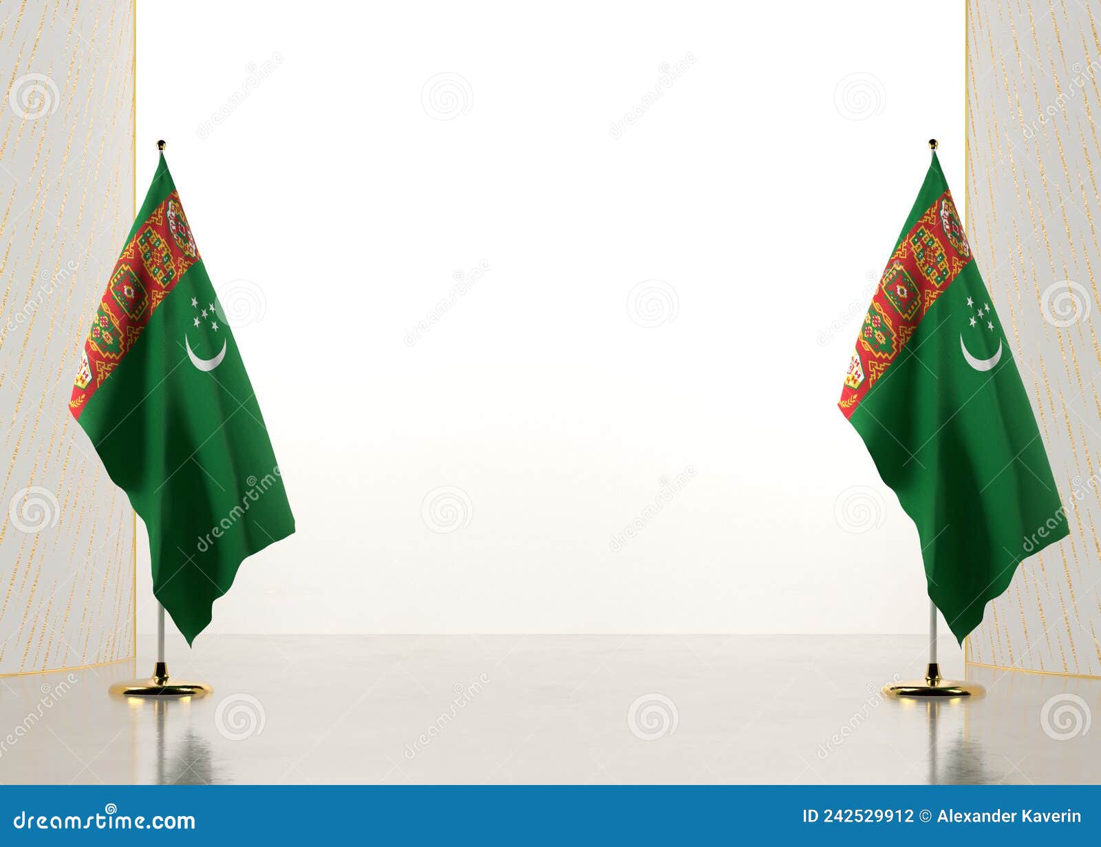 Horizontal Frame and Border with Turkmenistan Flag Stock Illustration ...