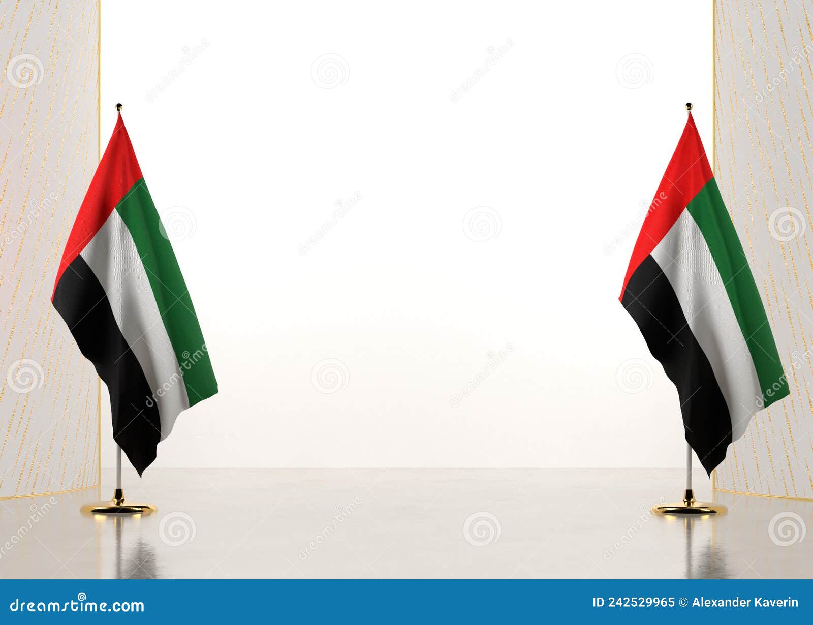 Horizontal Frame and Border with United Arab Emirates Flag Stock ...