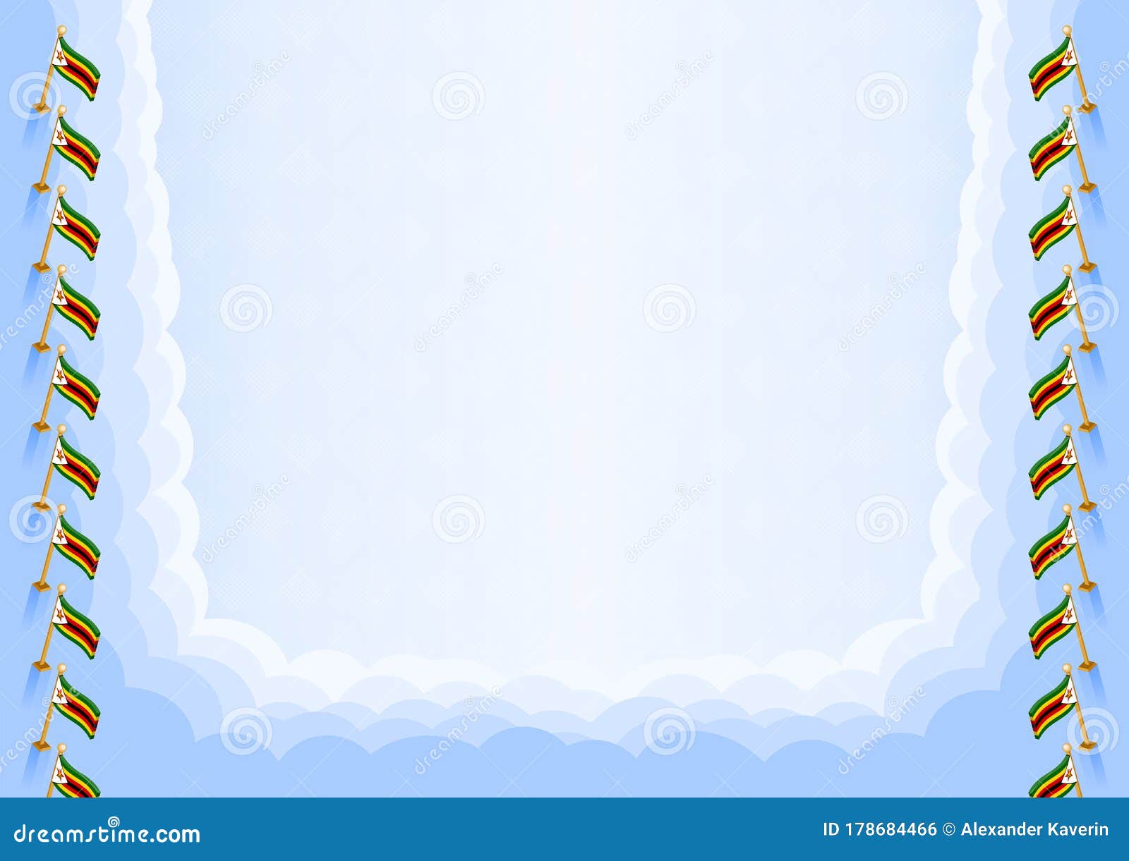 Horizontal Frame and Border with Zimbabwe Flag Stock Vector ...