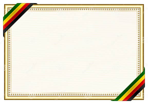 Horizontal Frame and Border with Zimbabwe Flag Stock Vector ...