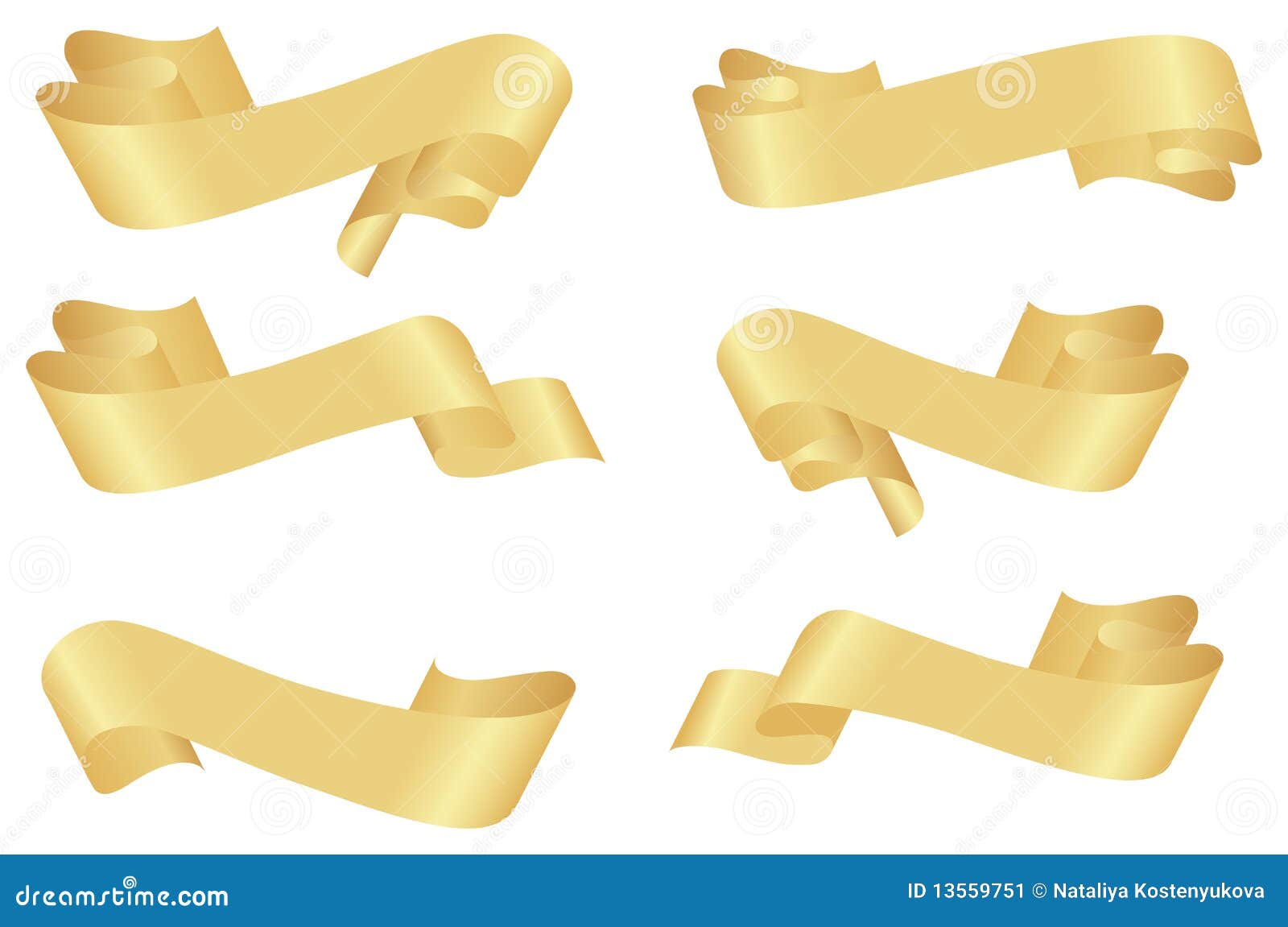 Horizontal golden banners stock vector. Illustration of yellow - 13559751