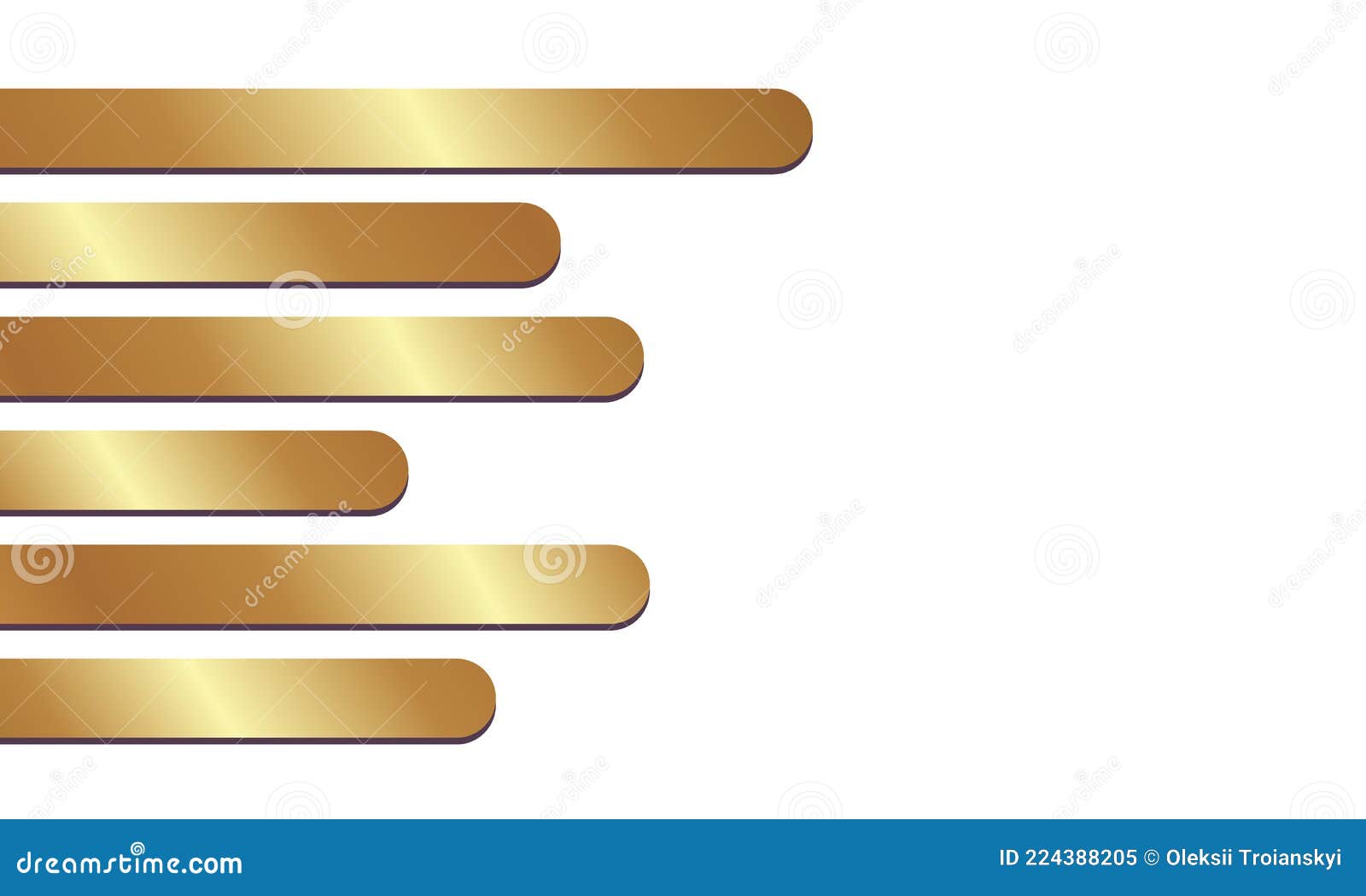 Horizontal Golden Lines Background with Different Lengths and Rounded ...