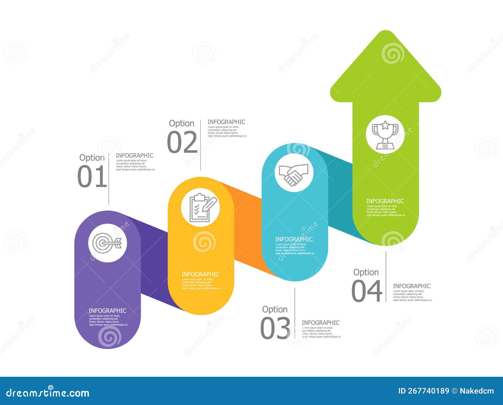 Horizontal Growth Arrow Timeline Infographic Stock Vector ...