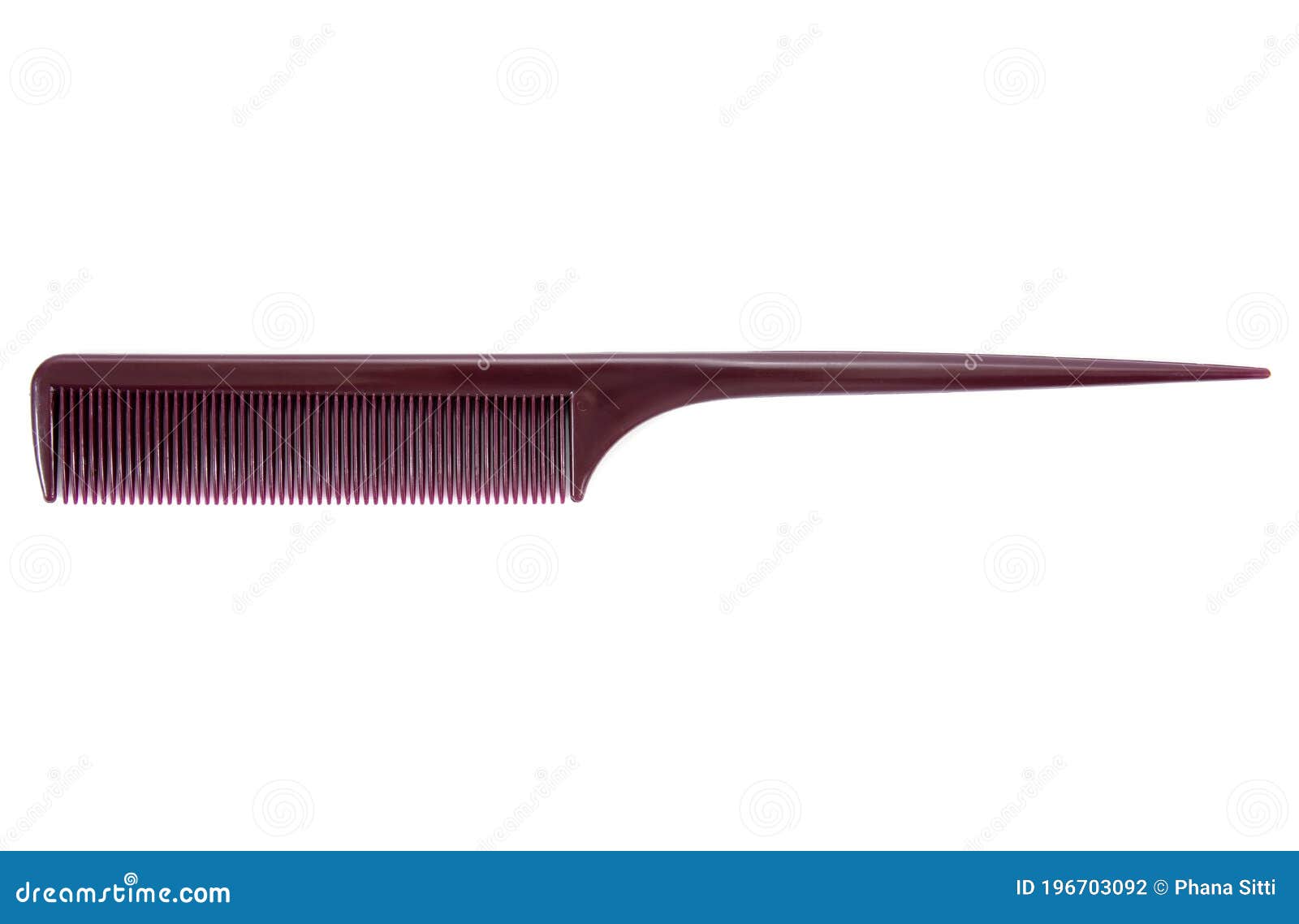 Horizontal Hair Comb with Long Thorn Handle Tip Isolated on White ...