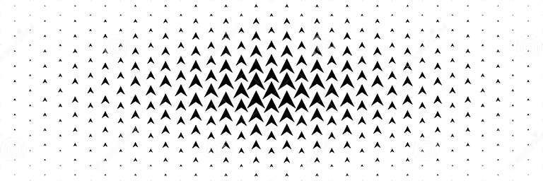 Horizontal Halftone of Black Arrow Spreading from Center for Pattern ...