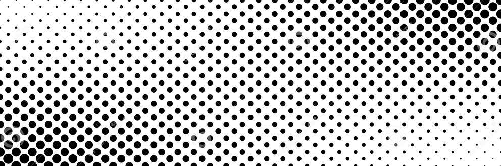 Horizontal Halftone of Black Circle Design for Pattern and Background ...