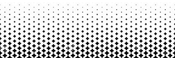 Horizontal Halftone of Black Curved Plus and Cross Design for Pattern ...