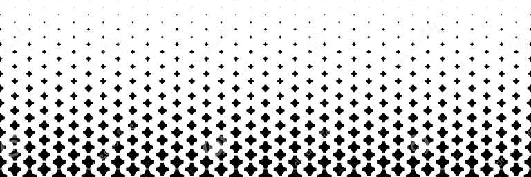 Horizontal Halftone of Black Curved Plus and Cross Design for Pattern ...