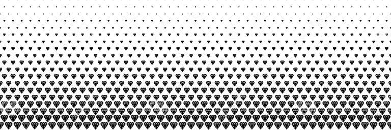 Horizontal Halftone of Black Diamond Design for Pattern and Background ...