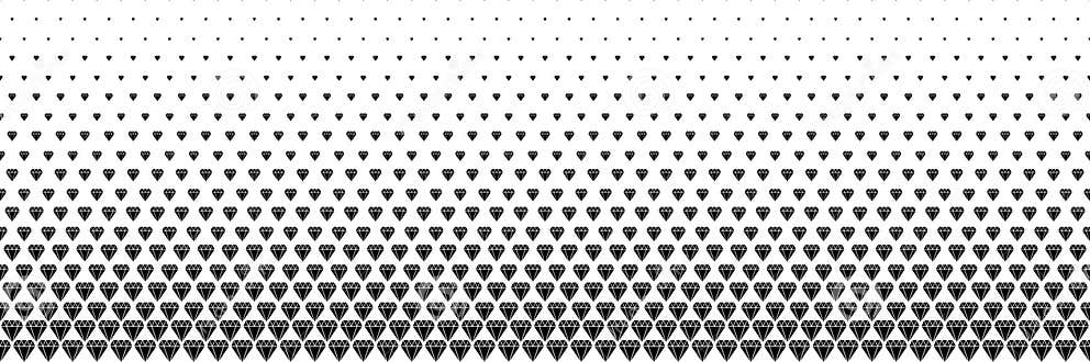 Horizontal Halftone of Black Diamond Design for Pattern and Background ...