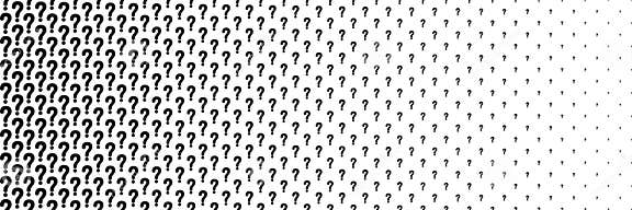 Horizontal Halftone of Black Question Mark Sign for Pattern and ...