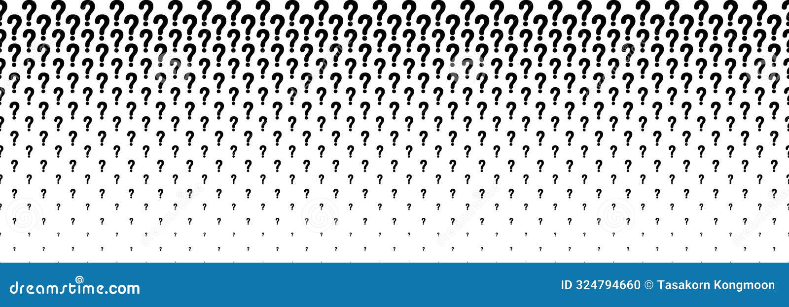 Horizontal Halftone of Black Question Mark Sign for Pattern and ...