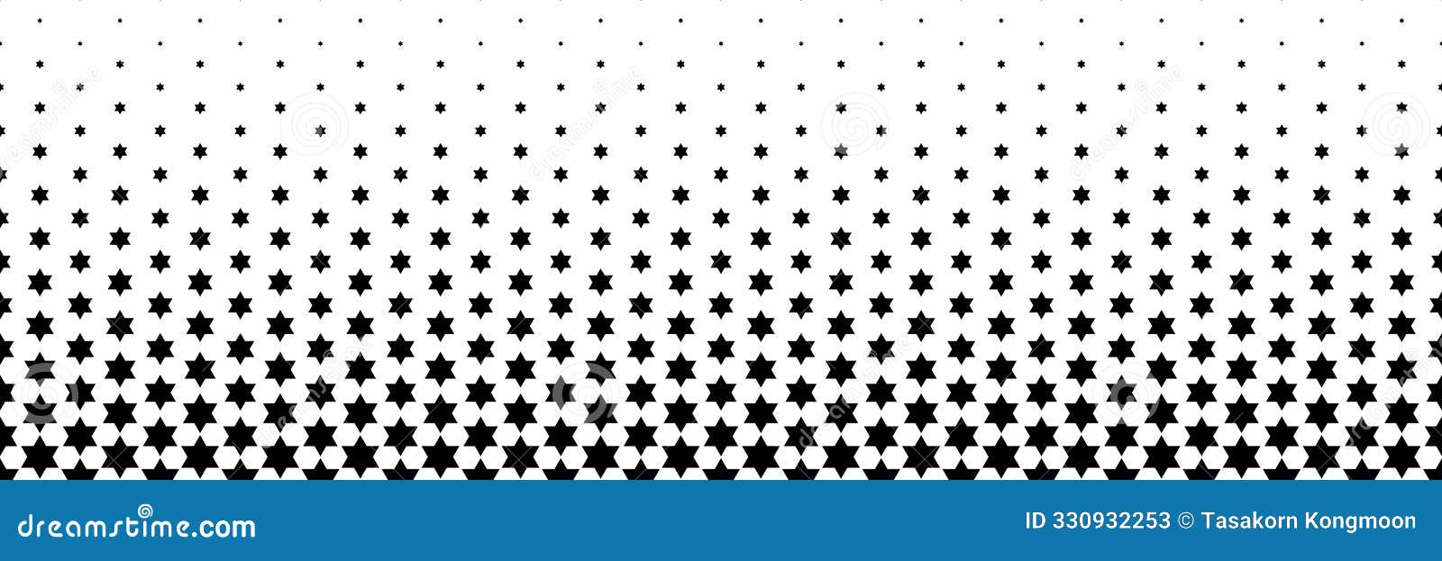 Horizontal Halftone Of Black Serrated Star Design For Pattern And ...